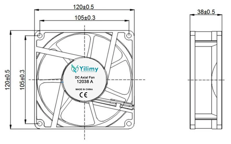12038A High Flow 120*120*38mm DC Axial Cooling Fan 12038 Generation ...