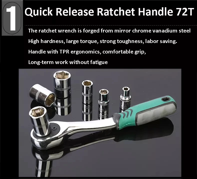 108 Pieces Mixed Socket Wrench Set - Versatile Tool Box