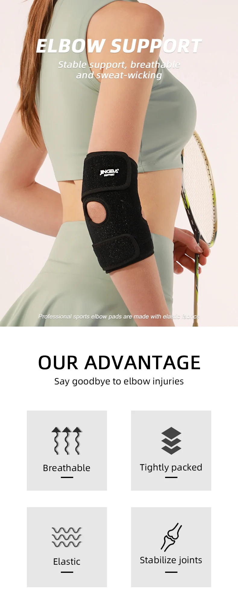 Jingba 2023 New Arrival Customize Logo Neoprene Elbow Brace With ...