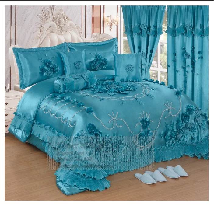 Luxury Comforter Set - 10 Pcs Wedding Bedding with Curtains