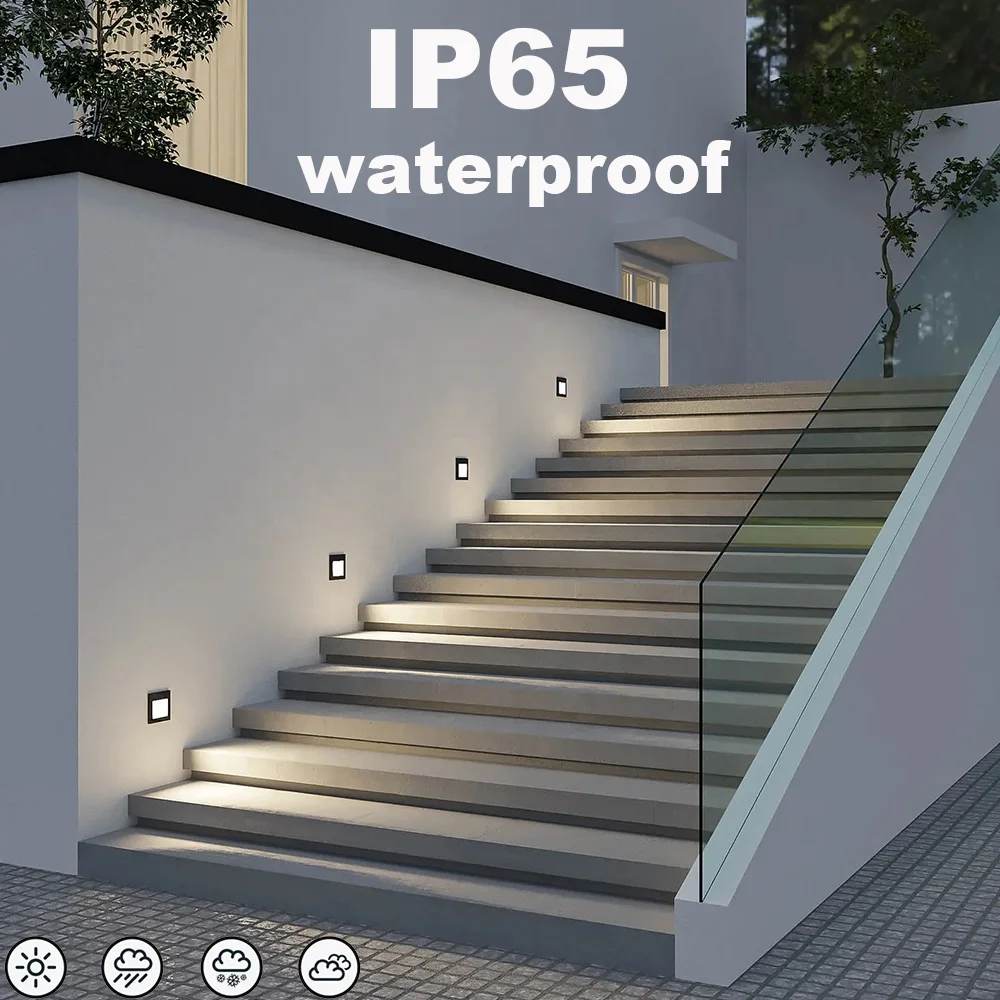 Small Square Recessed Indoor Led Step Light 5w Ip65 Stair Step Lights ...