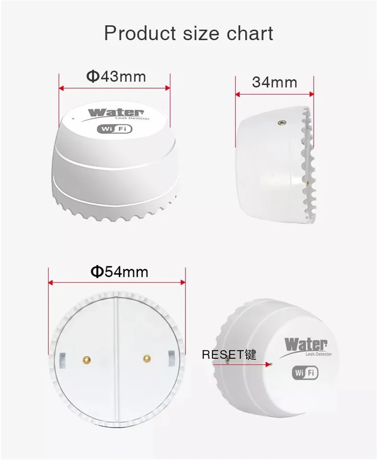 Tuya Smart Wifi Water Leakage Sensor/alexa Wireless Wifi Water Flood ...