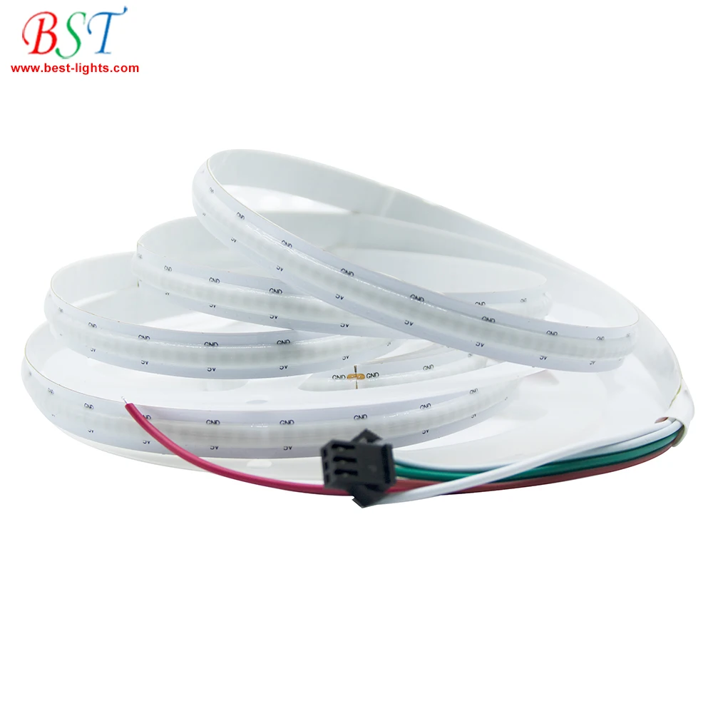 RGB COB 5V LED Strip - 332 Leds/m, Flexible & Programmable