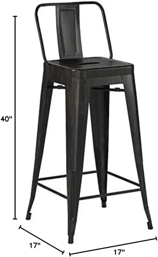 Heavy Duty Steel Industrial Stackable Metal High Leg Bar Chair Kitchen ...