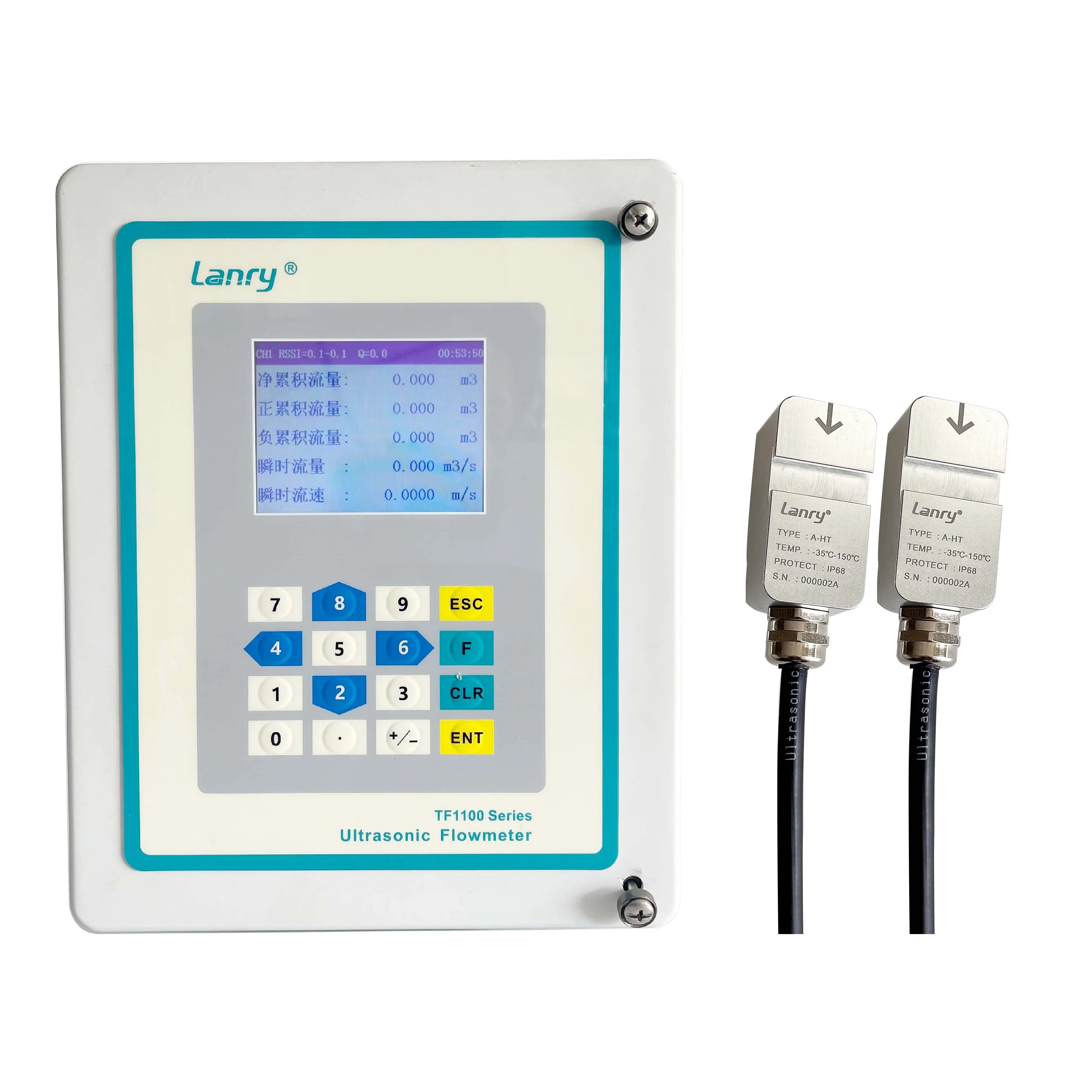 Permanent Installation Clamp On Flow Gauge Ultrasonic Flow Meter For ...