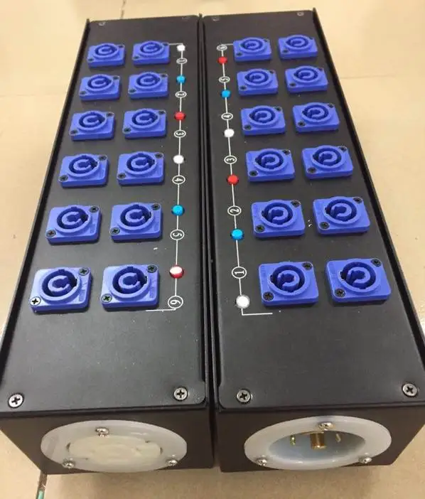 12 Outlets Single Phase 220V/110V 30A Input Power Extension Panel Strip ...
