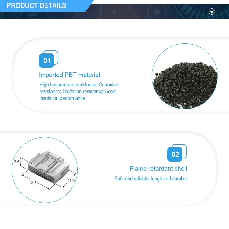 KET MG654102 24pin Automotive Cable Connector - Unsealed