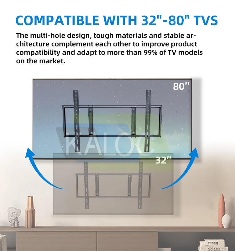 KALOC EC75 for 32"-80" Screen Vesa Tilt Stents Bracket Wall Tv Mounts ...