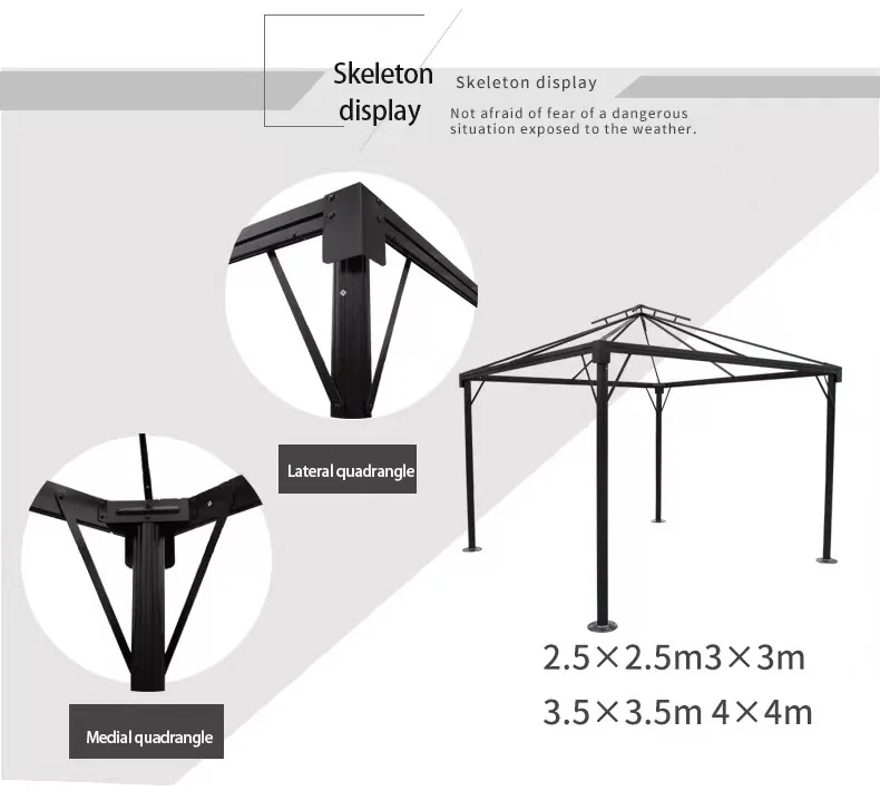 Modern 3x3 Metal Garden Pergola Tent Waterproof Outdoor Gazebos for ...