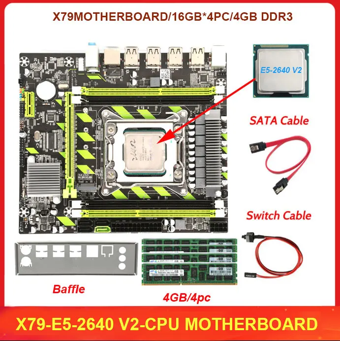 X79G X79 Motherboard with Xeon E5-2640 V2 CPU and 16GB RAM