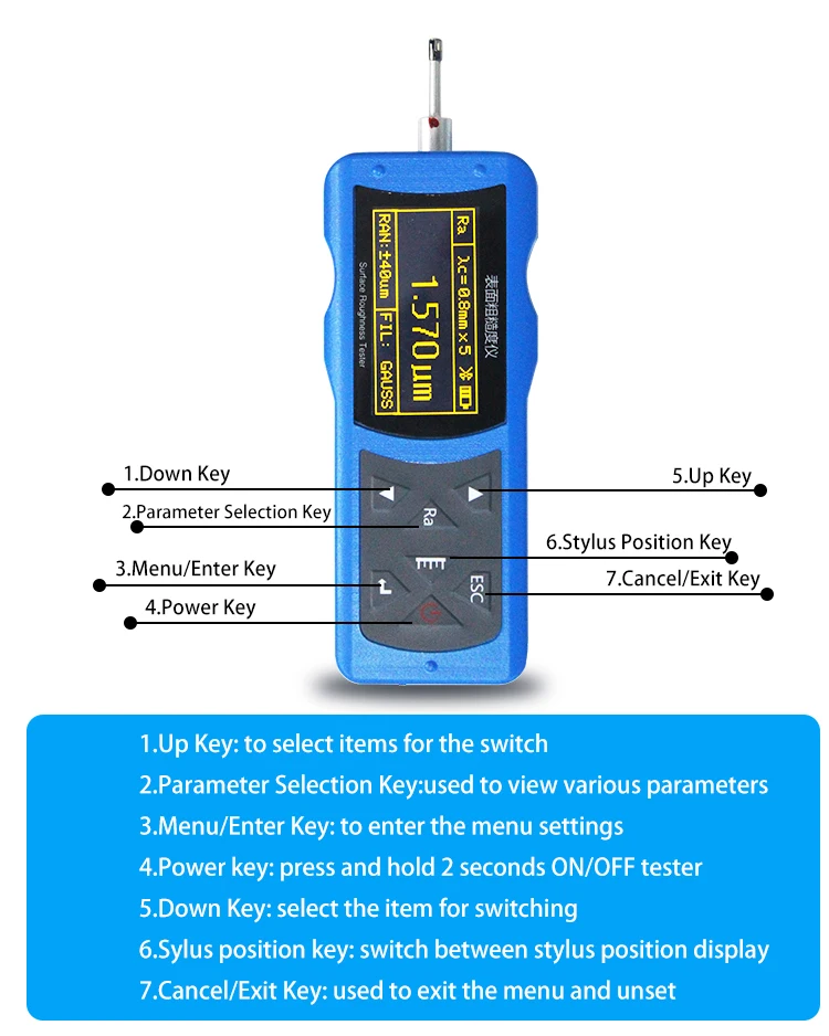 Handheld Surface Roughness Tester Profilometer With Range 0.005 To 16. ...