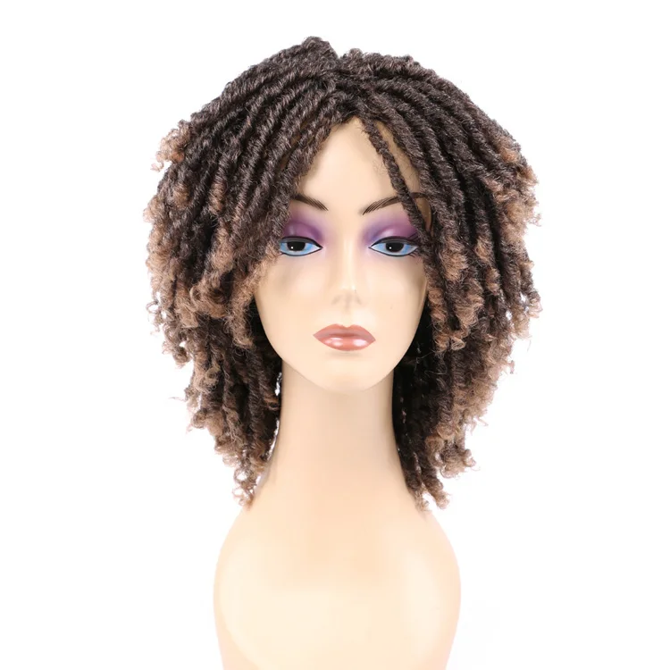 Faux Locs Crochet Hair Curly Synthetic Wig African Dreadlock Twist ...