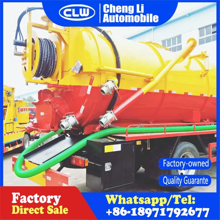 Dongfeng 4x2 15m3 High Pressure Sewage Vacuum Suction Truck Sewer Flushing Vehicle For Sale ...