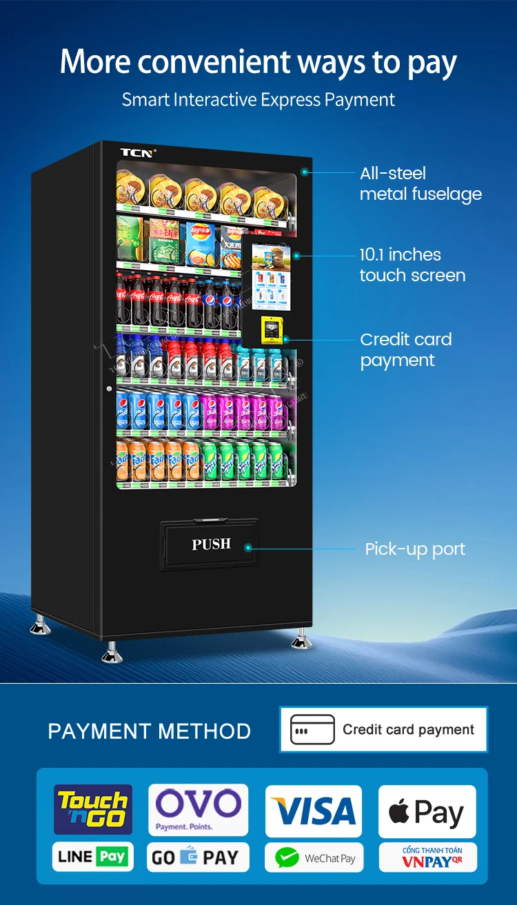 TCN Touch Cashless Payment Vending Machine - Drink Combo