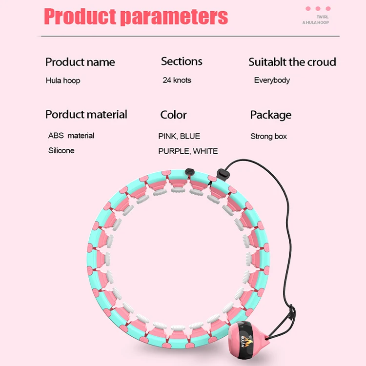 Hot Sale Detachable Smart Hula Circle Hoop Adjustable Fitness Weighted ...