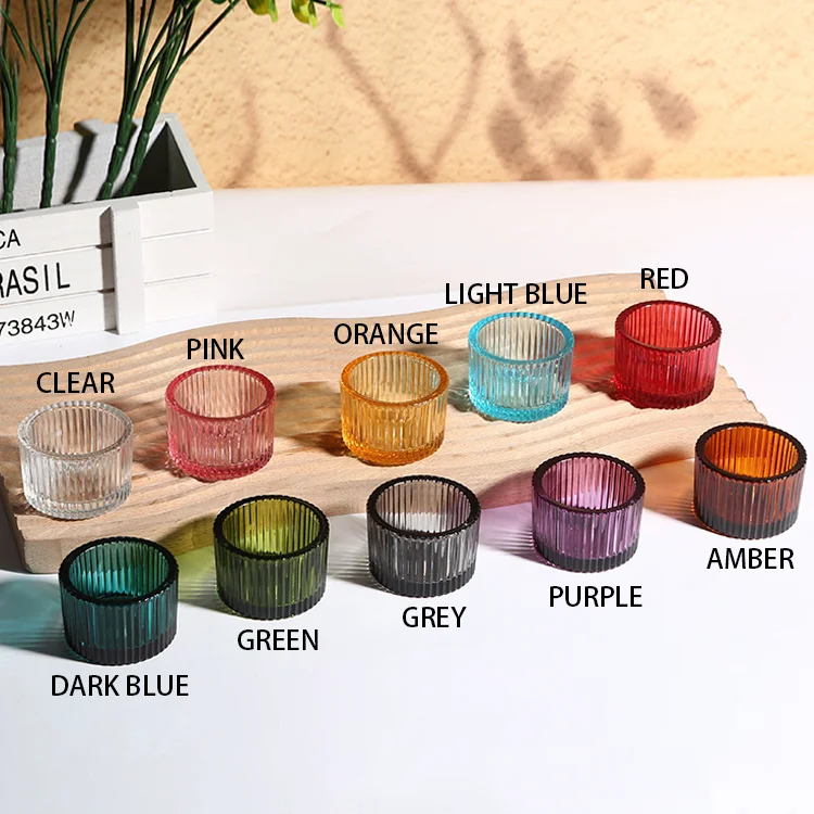 Colored Candle Glass Holder Romantic Decoration Dinner Wedding Colorful ...