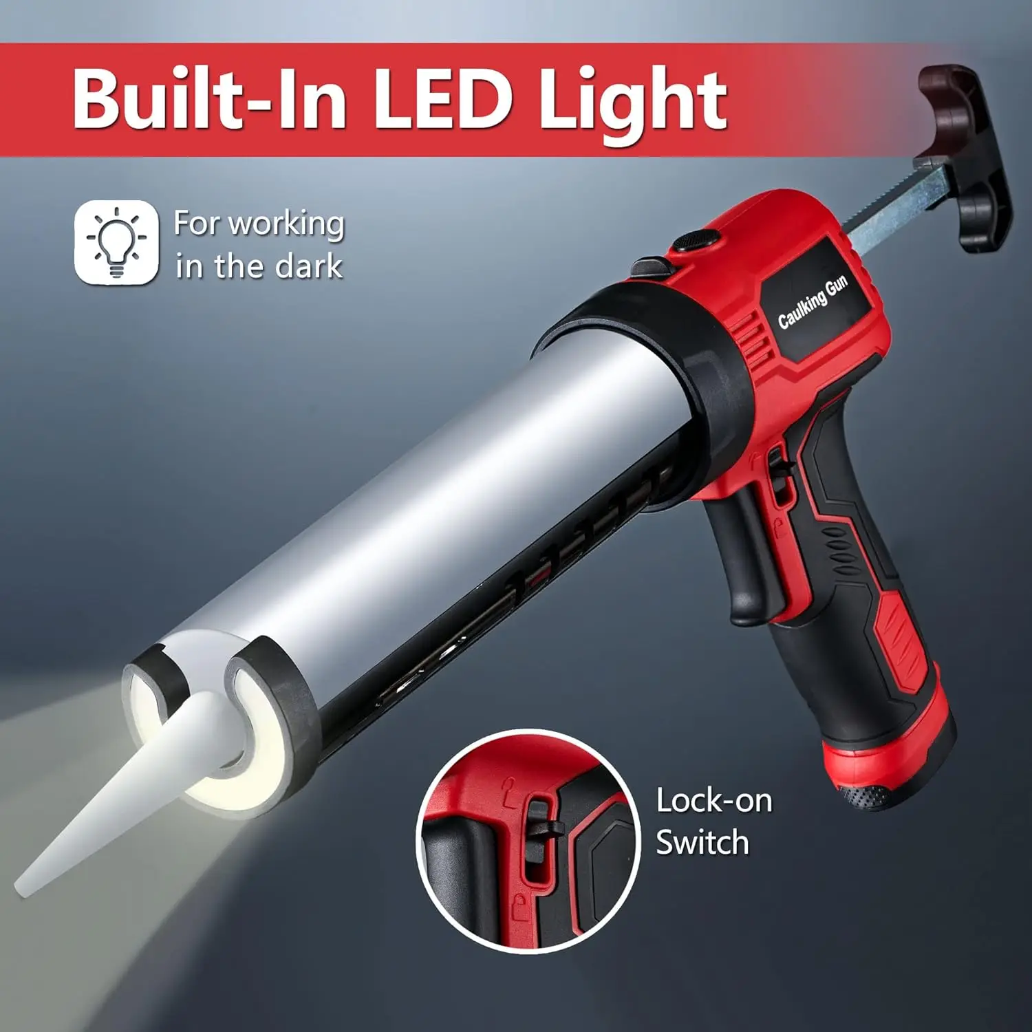Akx Cordless Electric Caulking Gun With 300kg Thrust With Led Light ...