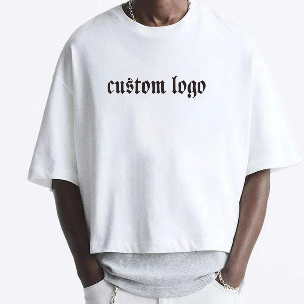 Shop Our Manufacturer Custom Mens Cropped Tshirt Drop Shoulder