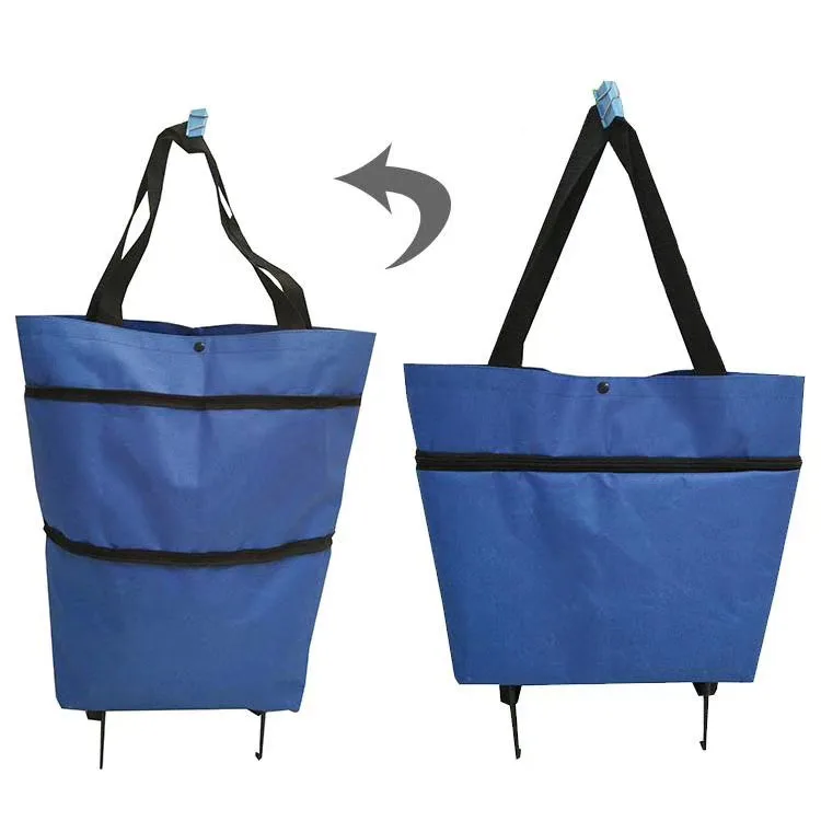 Factory Direct Folding Portable Trolley Pulley Cart/oxford Shopping ...