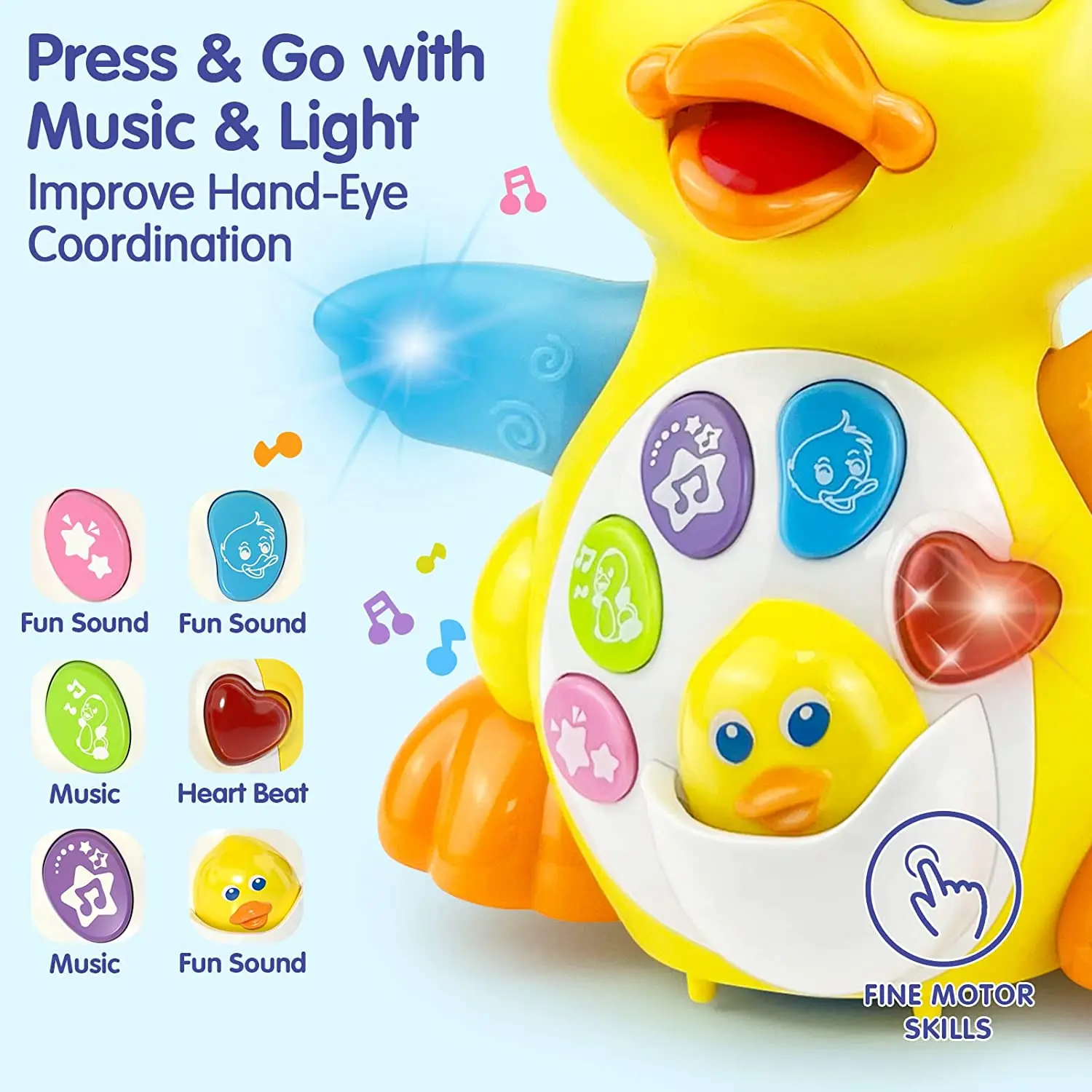 Walking Dancing Yellow Duck Toy Interactive Action Learning Educational ...