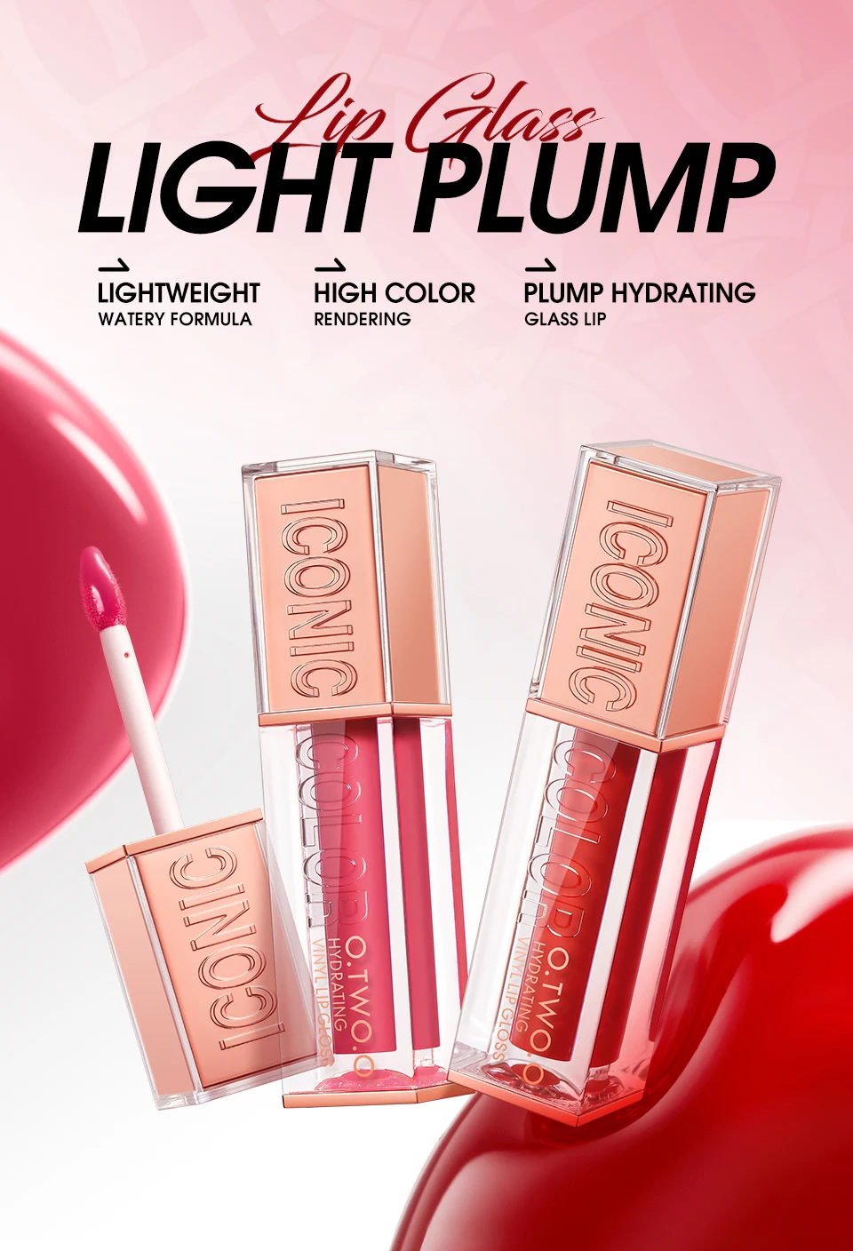 O.TWO.O High Shine Nourishing Glossy Lip Gloss Water Gloss Lip Glaze ...