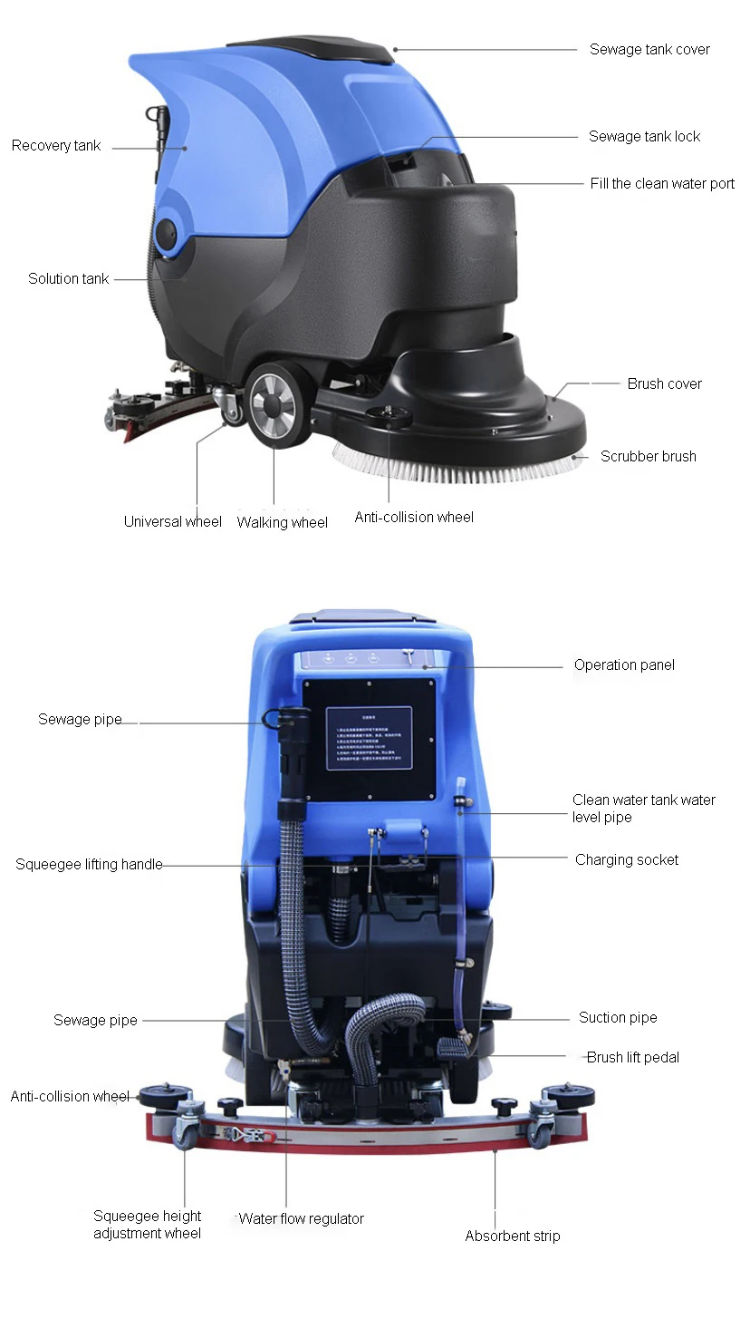 High Performance 55L Walk Behind Cleaning Machine with Eco Mode