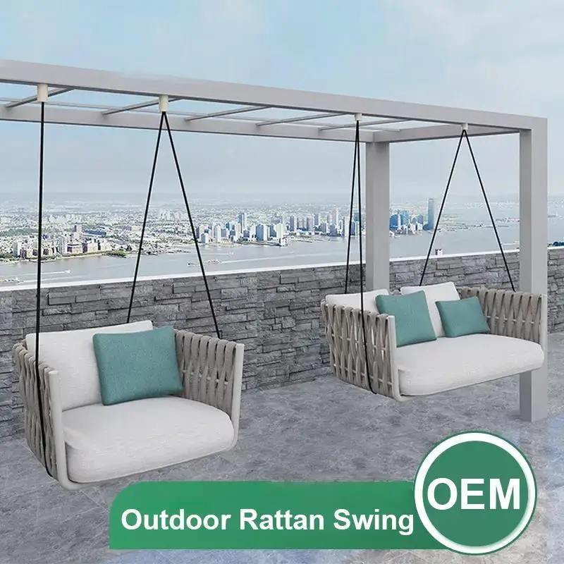 Outdoor Hanging Chair Couture Garden Furniture Balcony Aluminum Alloy Garden Swing Braid Patio ...