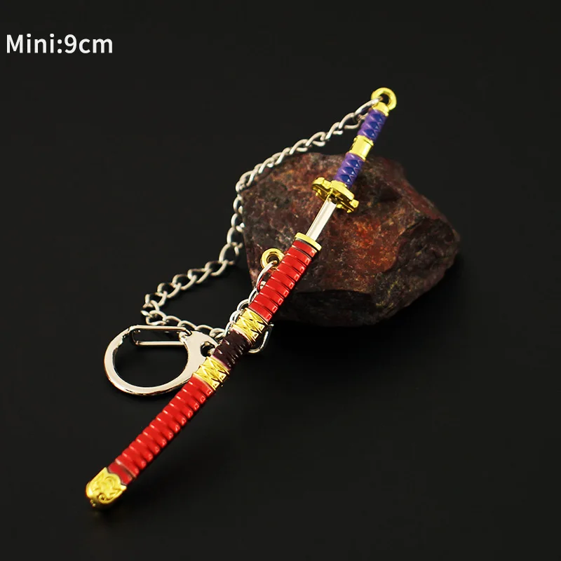 Zoro Sword Anime One Piece Katana Keychains 9cm Metal Katana KeyChains ...