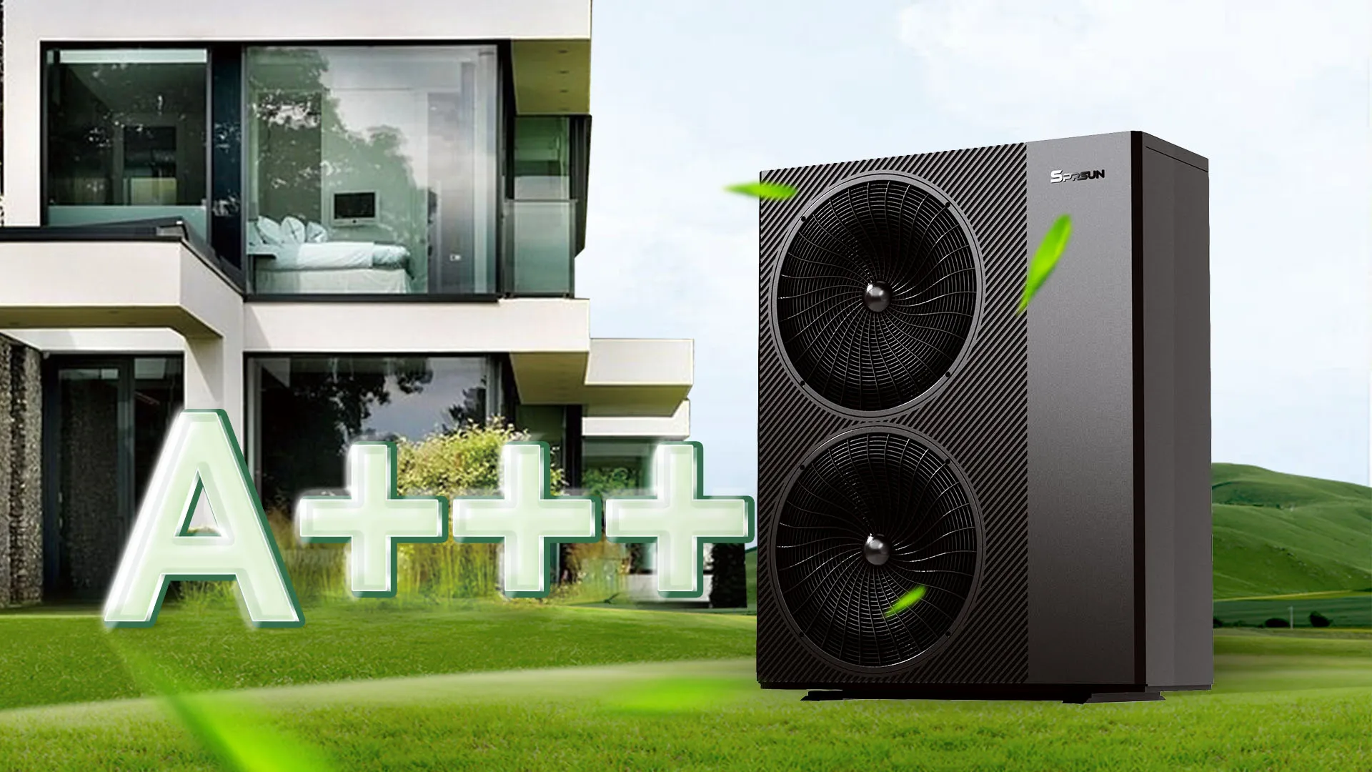 SPRSUN R290 DC Inverter Heat Pump Water Heater for Heating, Cooling ...