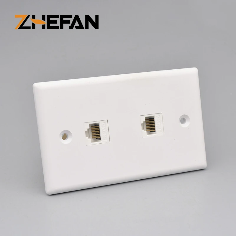 ZHEFAN 2 ports Modular Jack Face Plate Data Faceplate Us Standard Wall ...