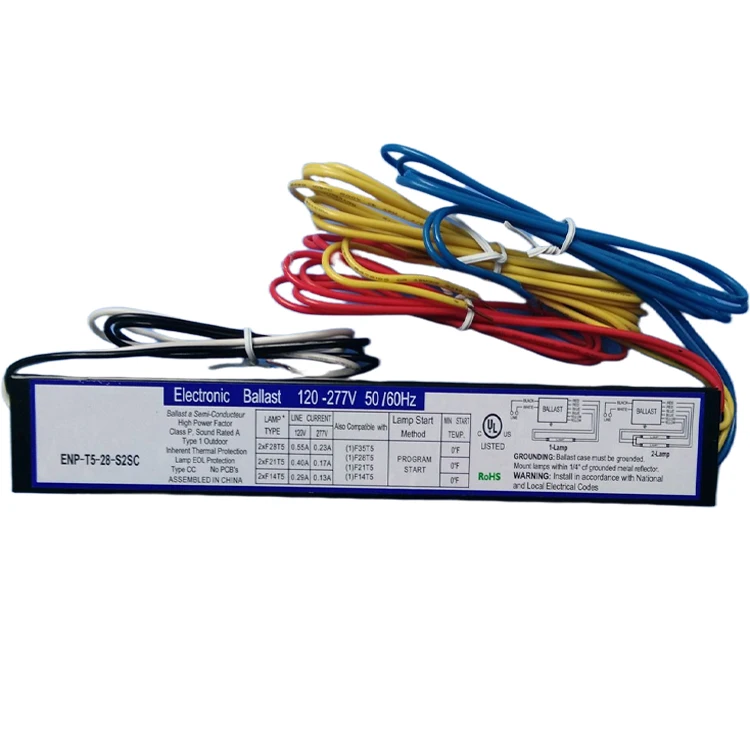 electronic ballast t5 2x28 120-277V fluorescence lamp lighting ballast ...