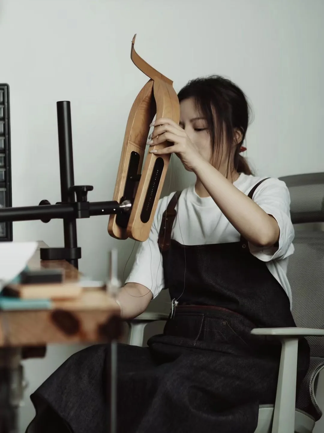 Hand Sewing Black Walnut Clip Leather Craft Fixture