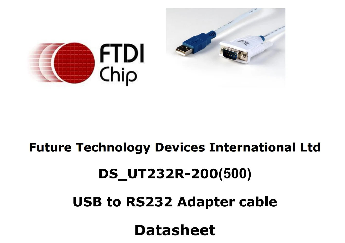 Ftdi Ut232r-500 Usb To Db9 Male Rs232 Cable W/ Embedded Electronics Db9 ...