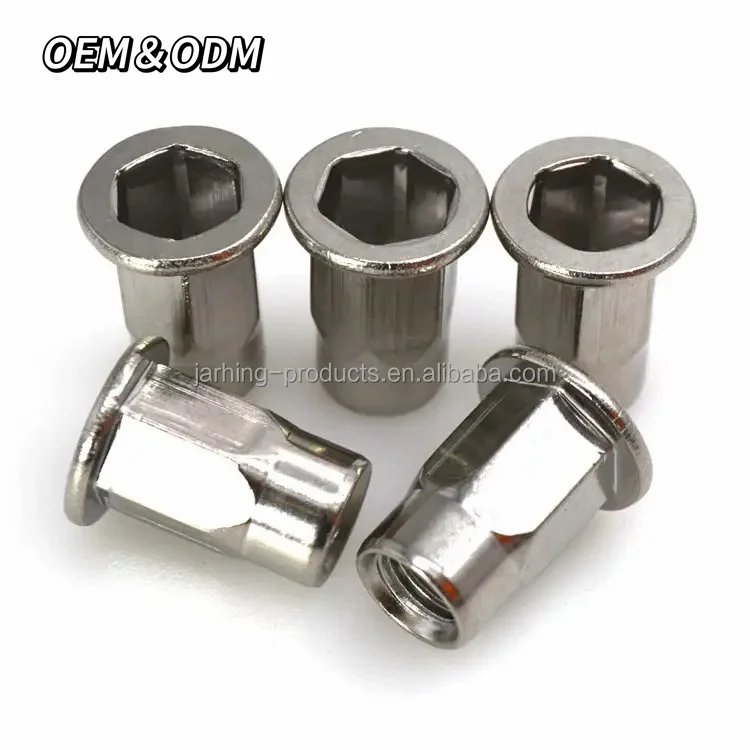 Stainless Steel M3 M4 M5 M6 Open Rivet Nut Flat Head Rivet Nuts Black ...