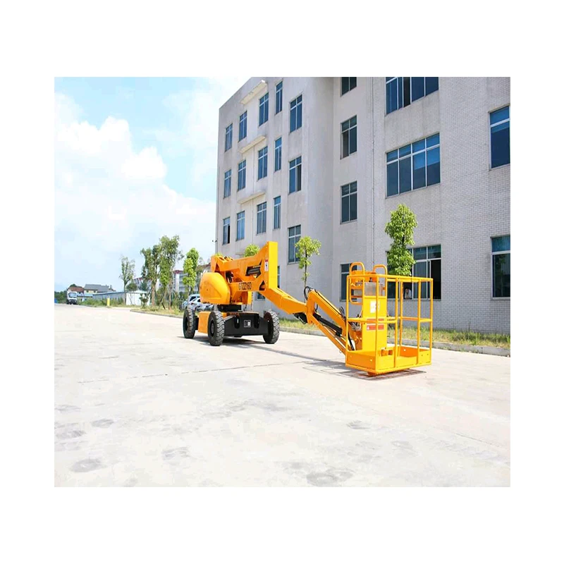 Aerial working vehicle 16m remote control electric crank boom lift ...