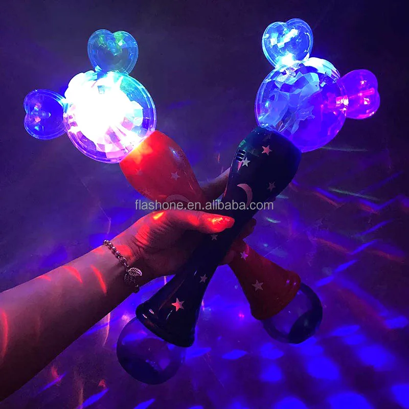 LED Flash Bubble Wand Music Bubble Stick Gun Kids' Electric Mouse ...