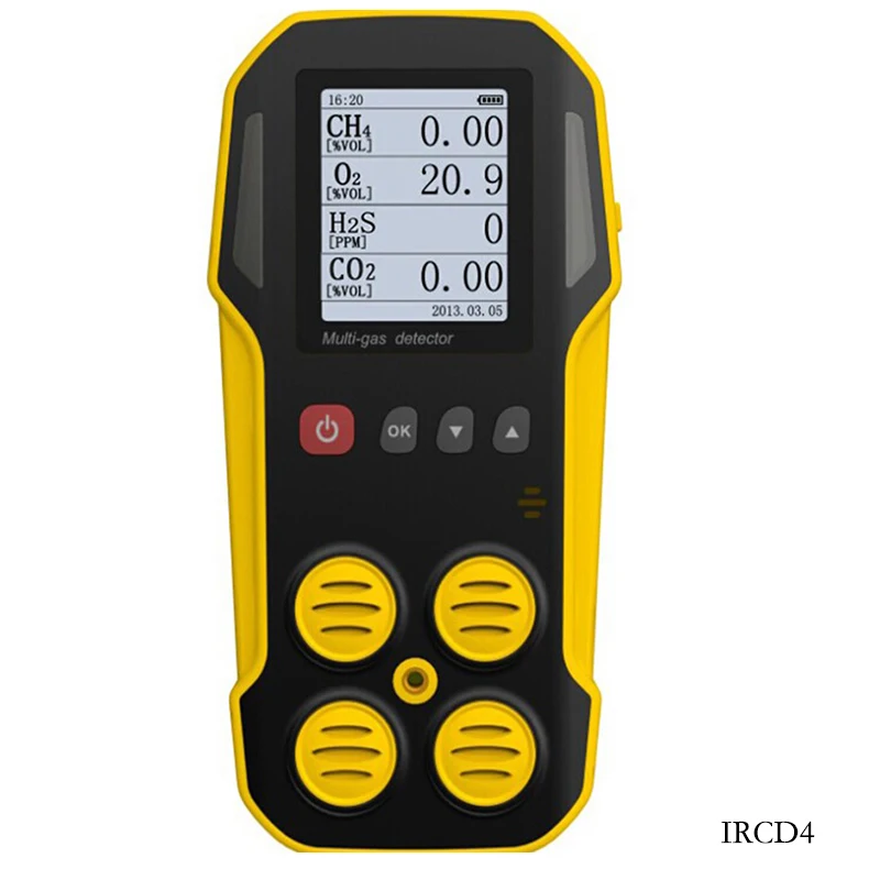 Portable biogas detector, 4 gas monitor H2S Hydrogen Sulfide CO2 CH4 O2 Infrared Analyzer with ...