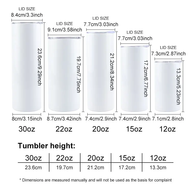 USA Warehouse 20oz Tazas Para Sublimar - Double Walled Stainless Steel