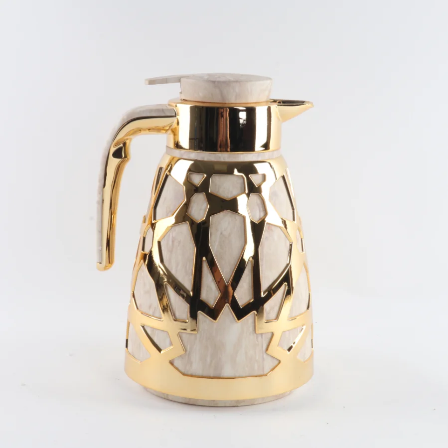 Luxury Gold Coating 1l Dallah Arabic Coffee Pot Thermos Arabic Vacuum ...