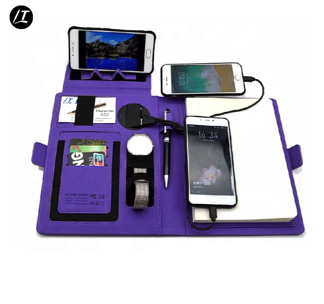 Custom Powerbank Notebook Diary with Wireless Charger & USB Flash Drive ...