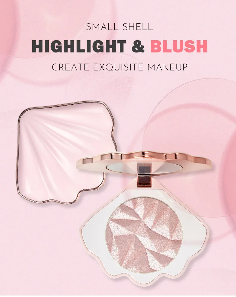 Custom Logo Face Cute Diamond Highlighter Makeup Blusher Blush Palette ...