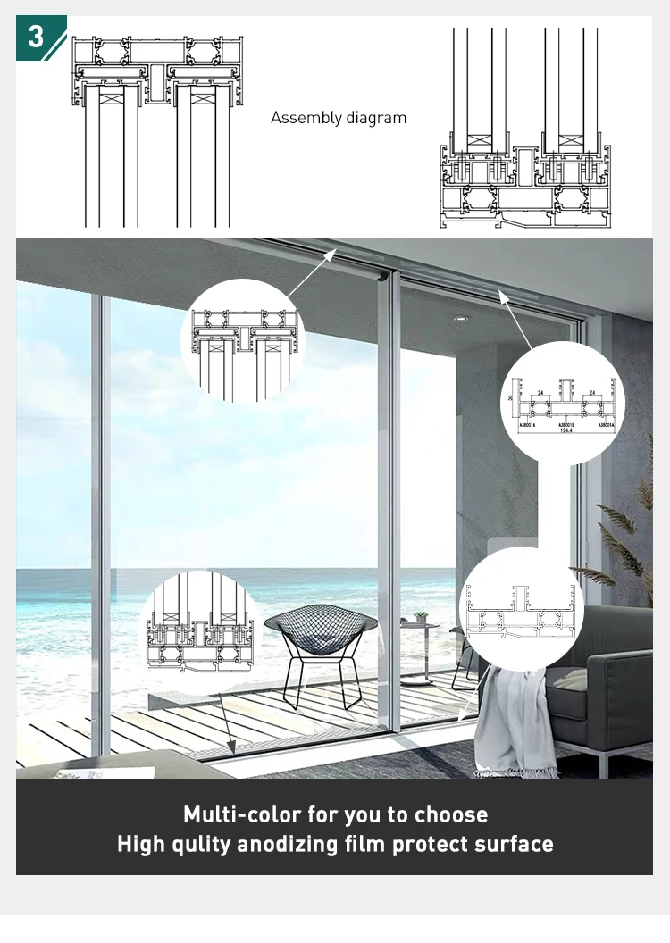 Hidden Bottom Track Aluminum Profile showcase Sliding Door Aluminum ...