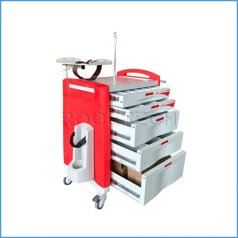 Medical ABS Plastic Infusion Cart Medicine Delivery Trolleys with Trash ...