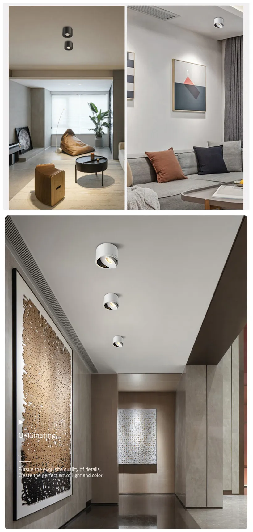 Dimmable Surface Mounted Led Ceiling Spot Light 7w 12w 15w 18w Black ...