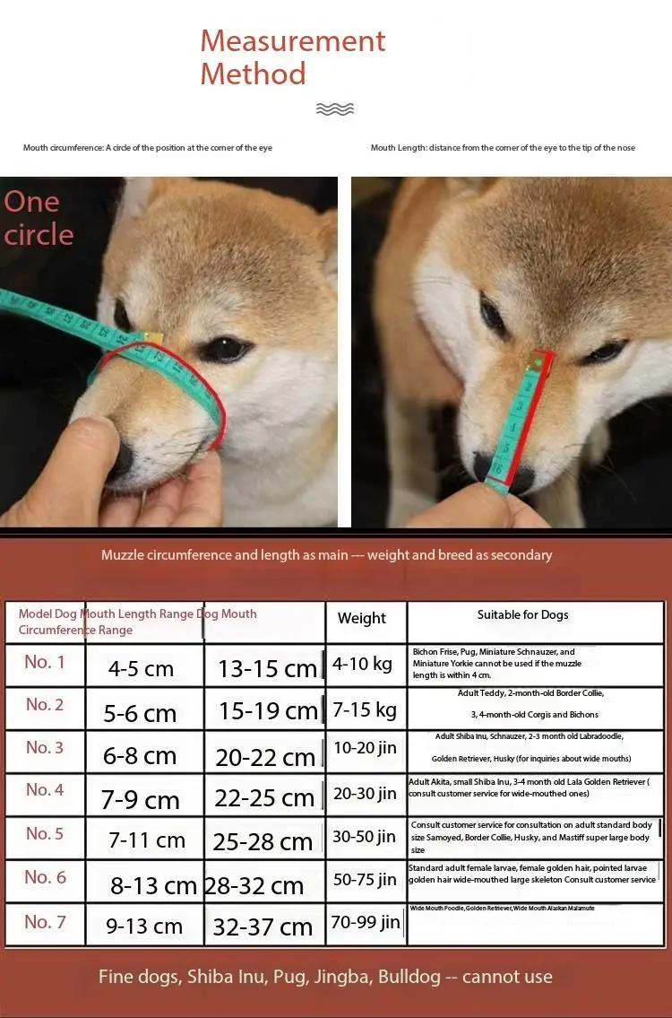 Pet Anti-Biting&Anti-Barking Masks Dog Muzzles Dog Training & Outdoor ...