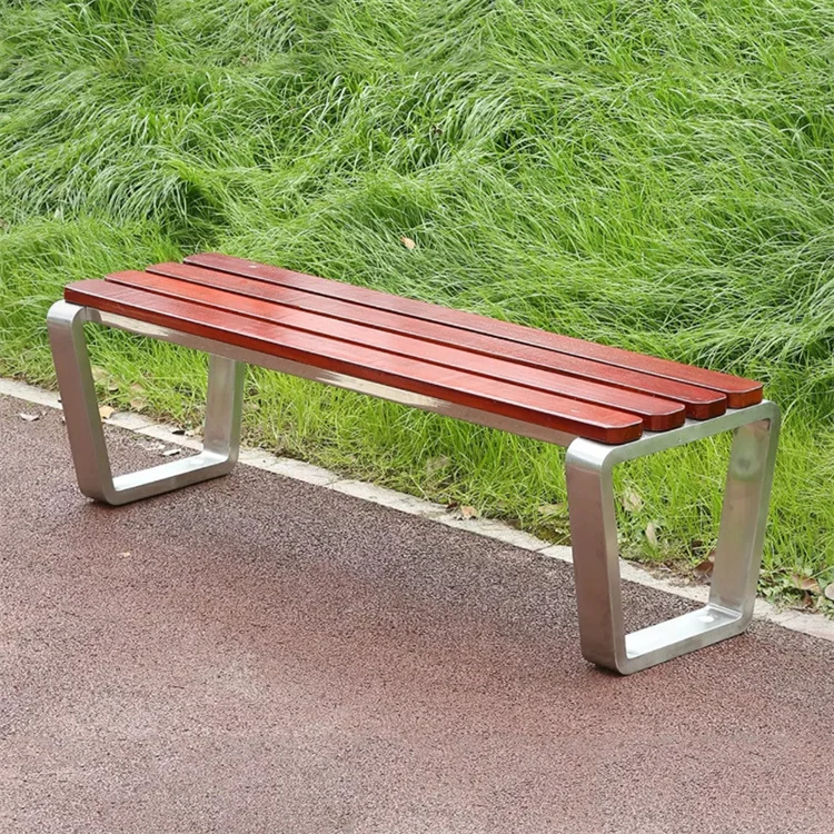 Garden Outdoor Wood Strips Bench Metal Seating Bench - Buy Wooden ...