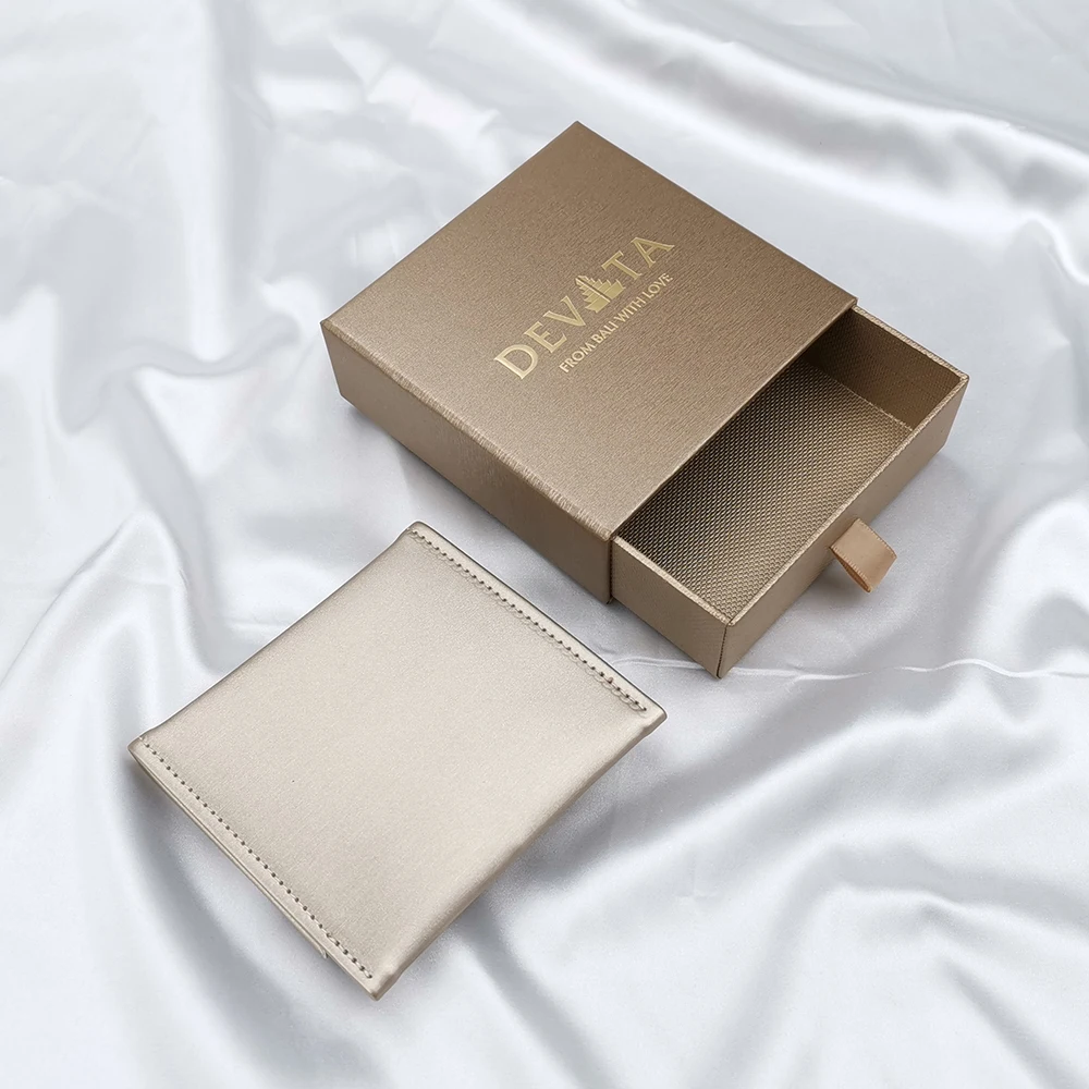 Custom Slide Drawer Box with Leather Pouch for Jewelry