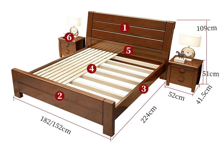 New Chinese Style Solid Wood Bed Bedroom Queen Bed With Storage - Buy ...