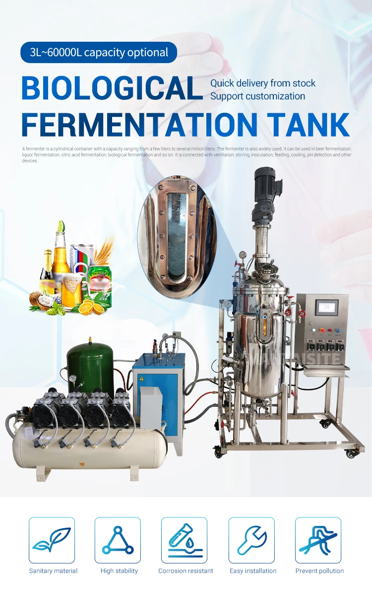 Industrial Fermentor Bioreactor/pilot Scale Fermentor 10l 20l 100l 200l ...