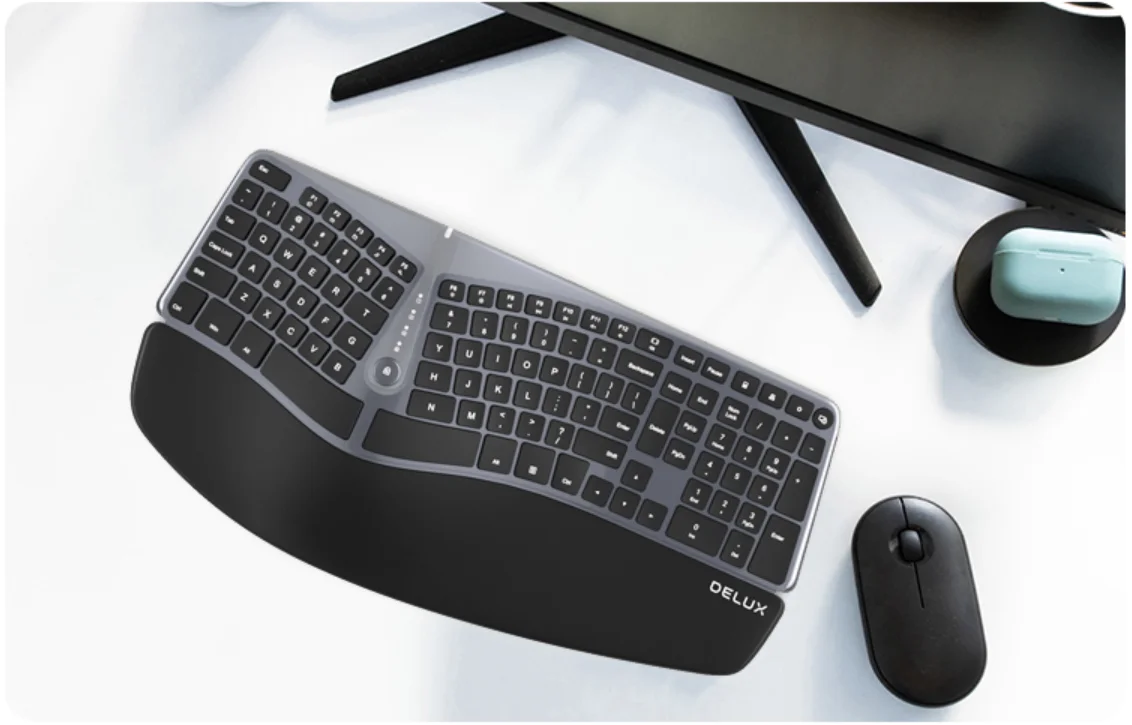 Ergonomic Split Keyboard - Wireless Comfort for Windows/mac